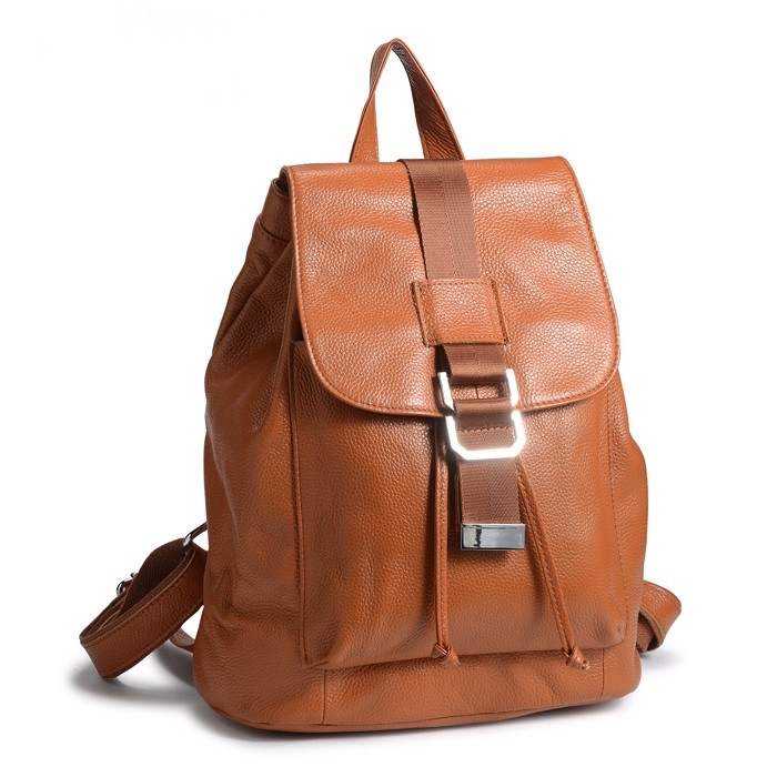 Leather ladies backpack, brown leather rucksack backpack - BagsWish Leather ladies backpack, brown leather rucksack backpack - BagsWish