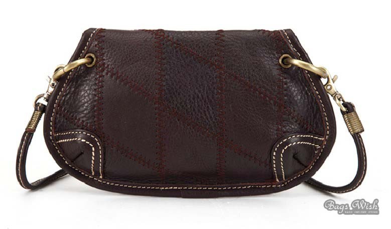 Leather messenger satchel, coffee leather purse - BagsWish