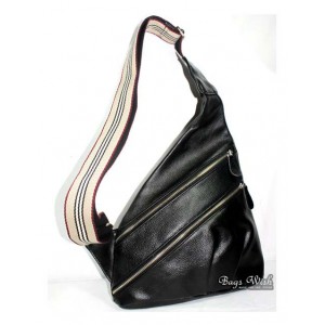 Leather one shoulder backpack, black leather purse bag - BagsWish