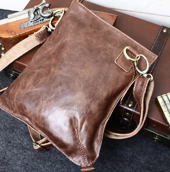 Leather messenger, leather shoulder bag men - BagsWish